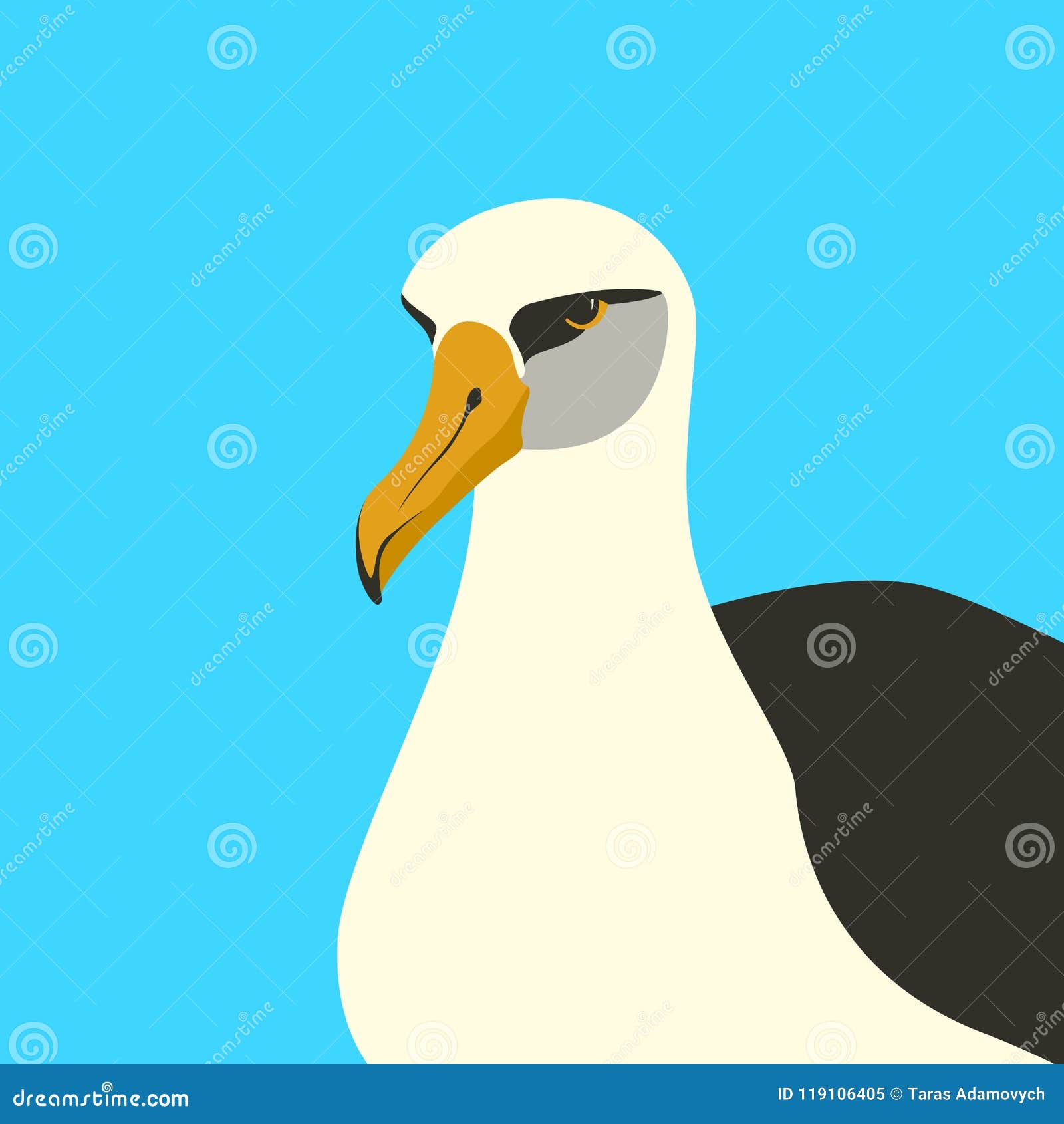 Albatross Bird Vector Illustration Flat Style Front Stock Vector ...