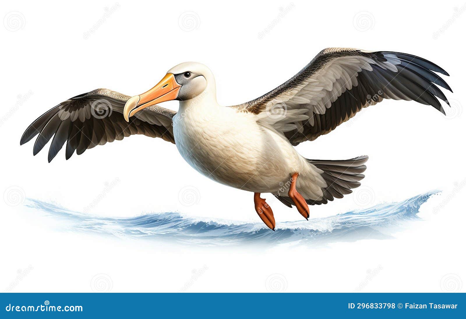 An Albatross on a White Background -Generative Ai Stock Illustration ...