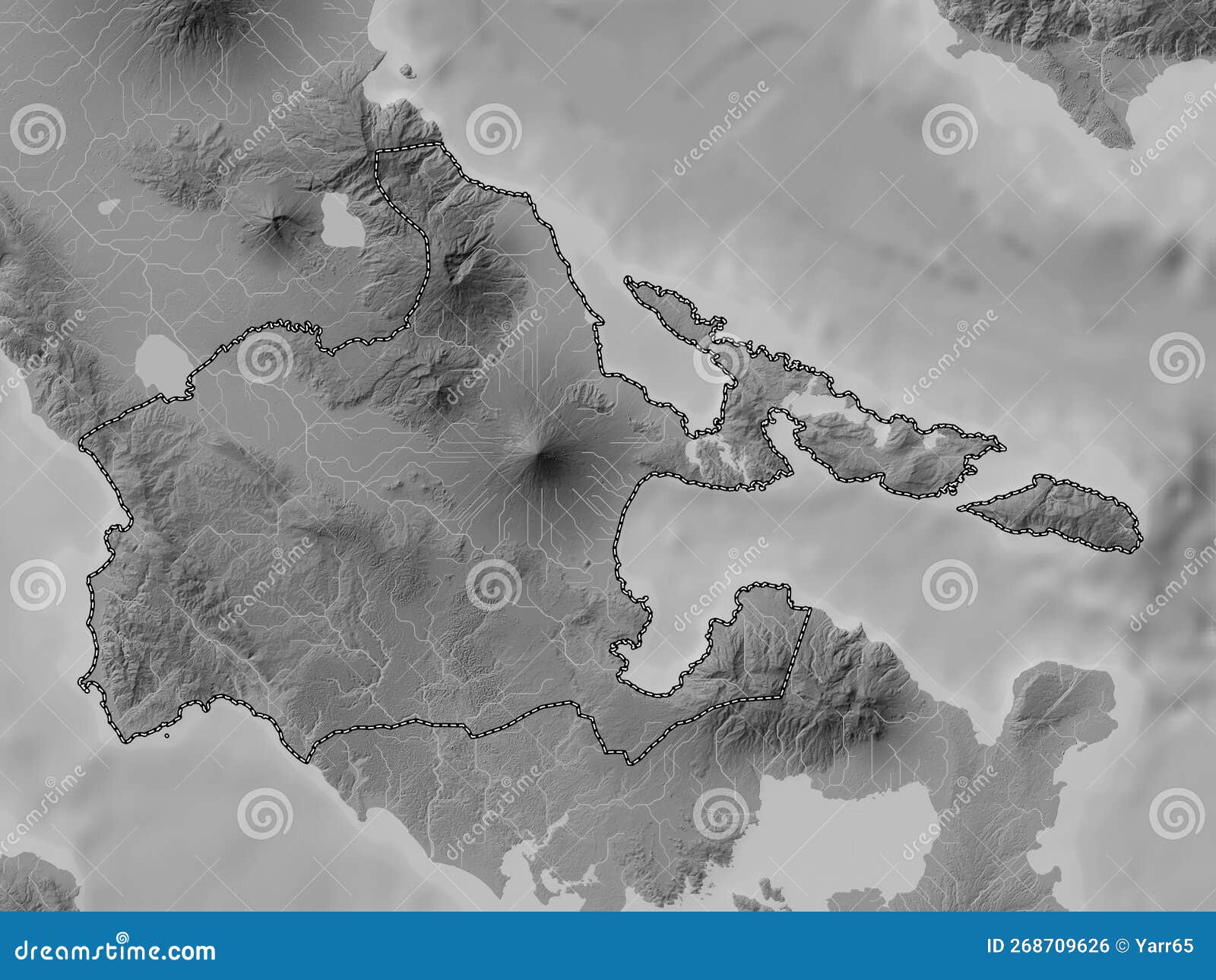Albay, Philippines. Grayscale. No Legend Stock Illustration ...