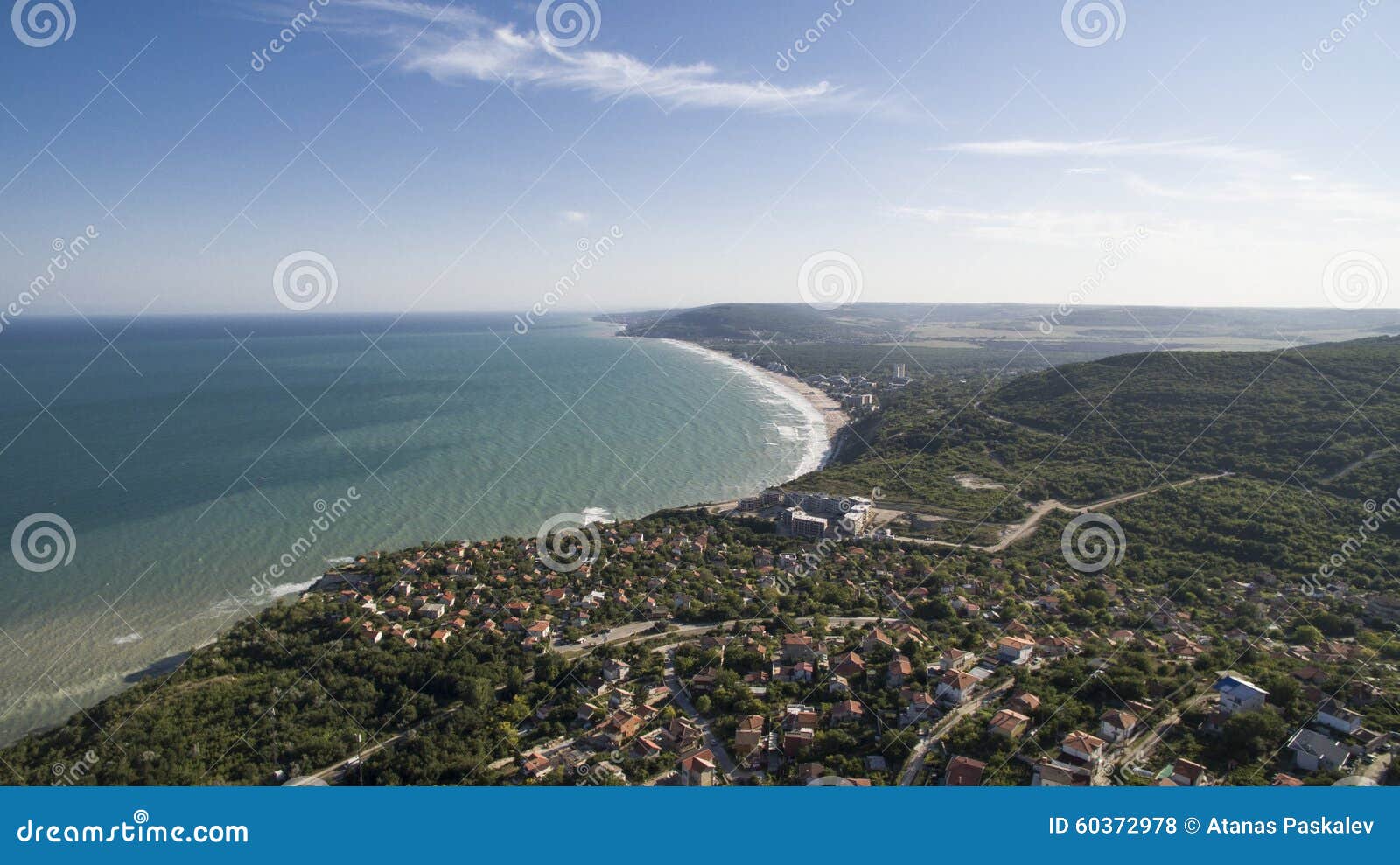Albena Beach View from Above, Bulgaria Stock Photo - Image of albena ...