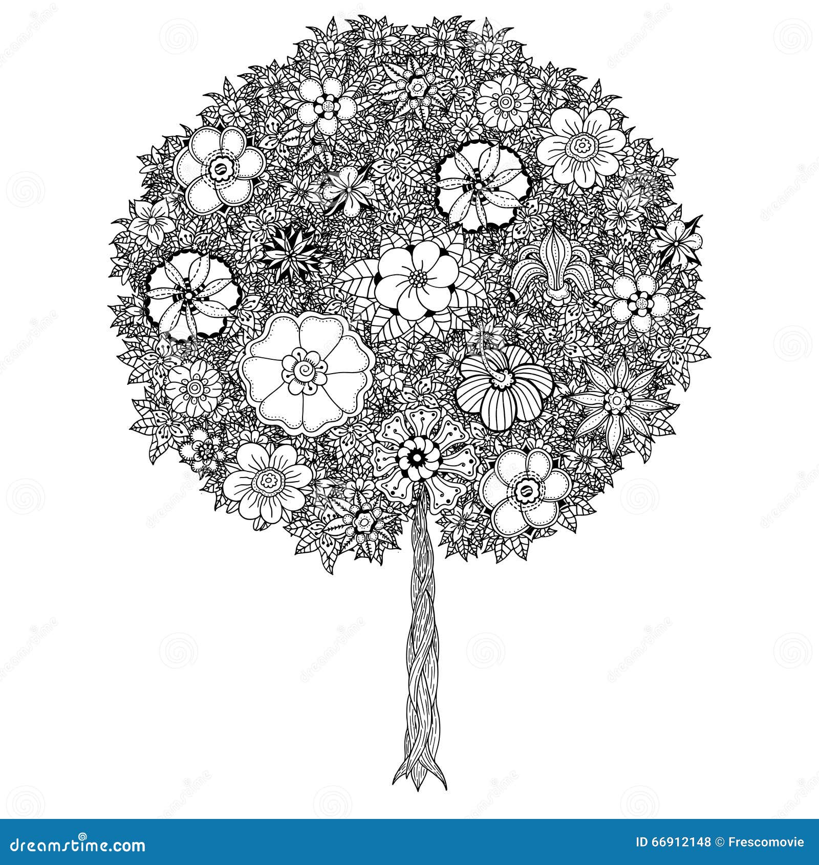 Albero con i fogli illustrazione vettoriale. Illustrazione di ...