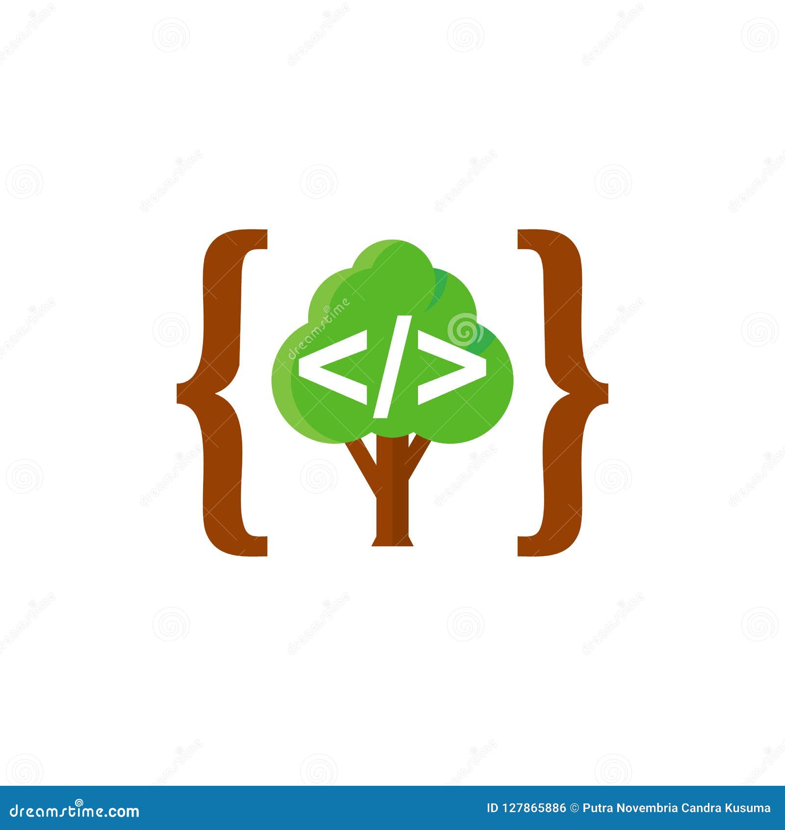 Albero Di Codice Logo Icon Design Illustrazione Vettoriale ...