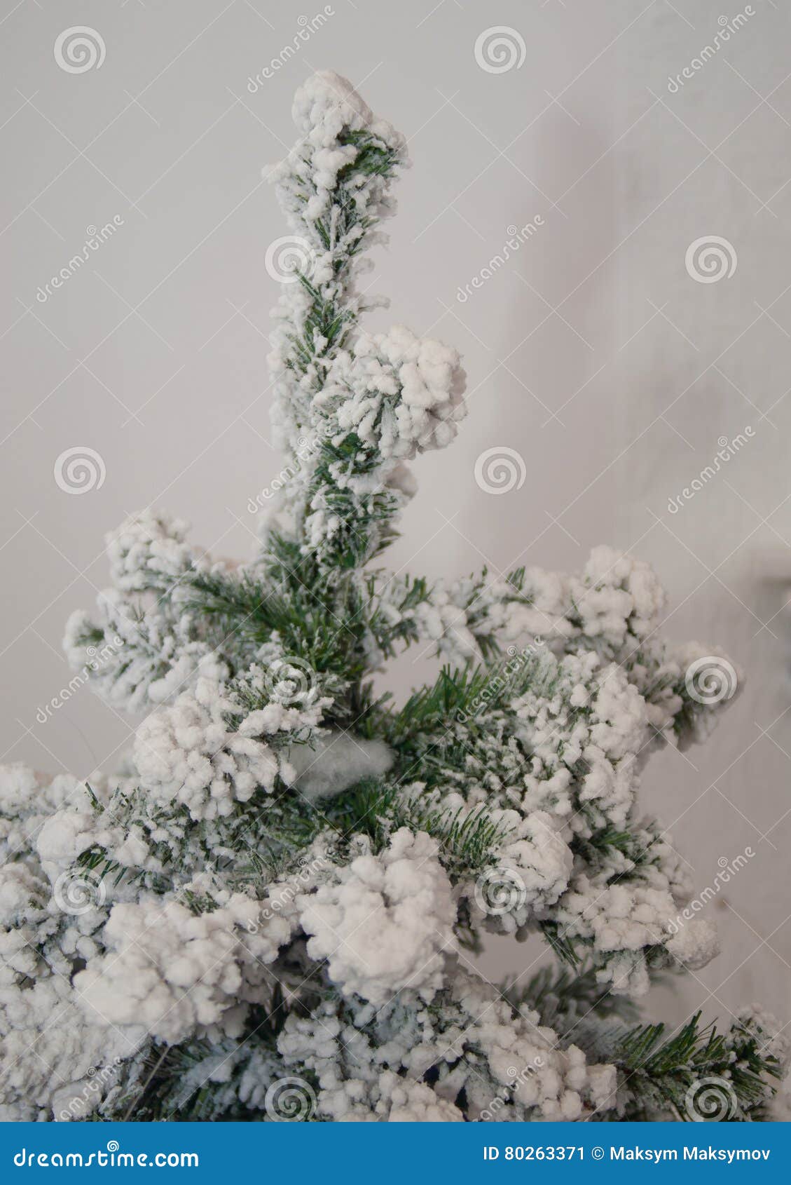 Albero Di Natale Decorato Con Neve Immagine Stock - Immagine di sfondo ...