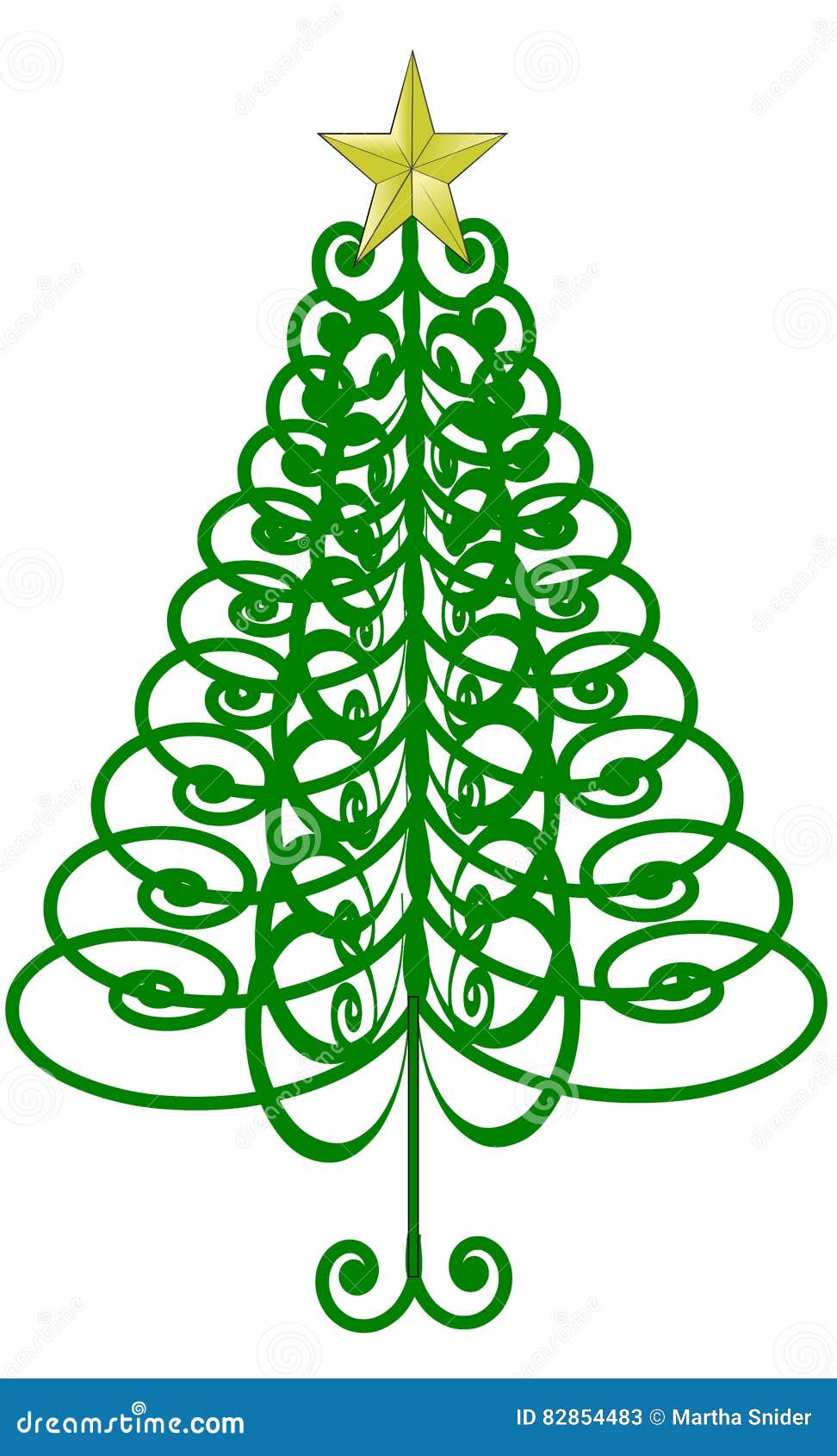 Albero di Natale riccio illustrazione di stock. Illustrazione di ...