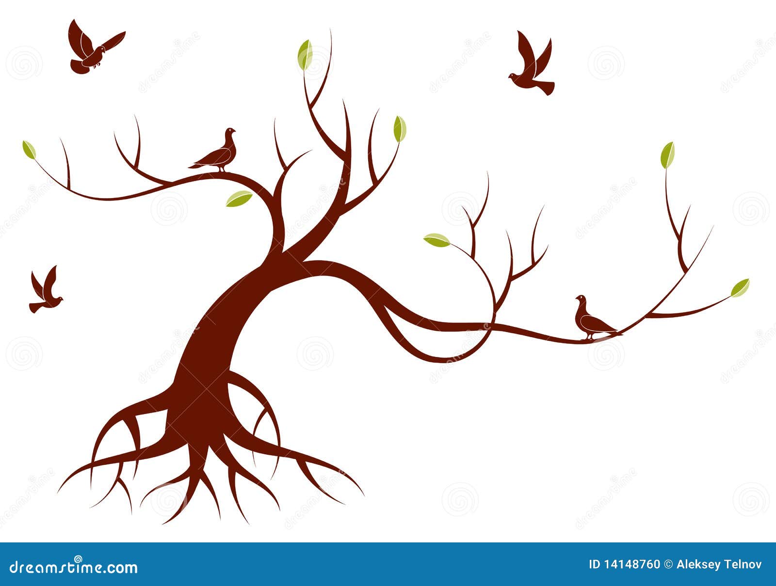 Albero stilizzato illustrazione vettoriale. Illustrazione di isolato ...