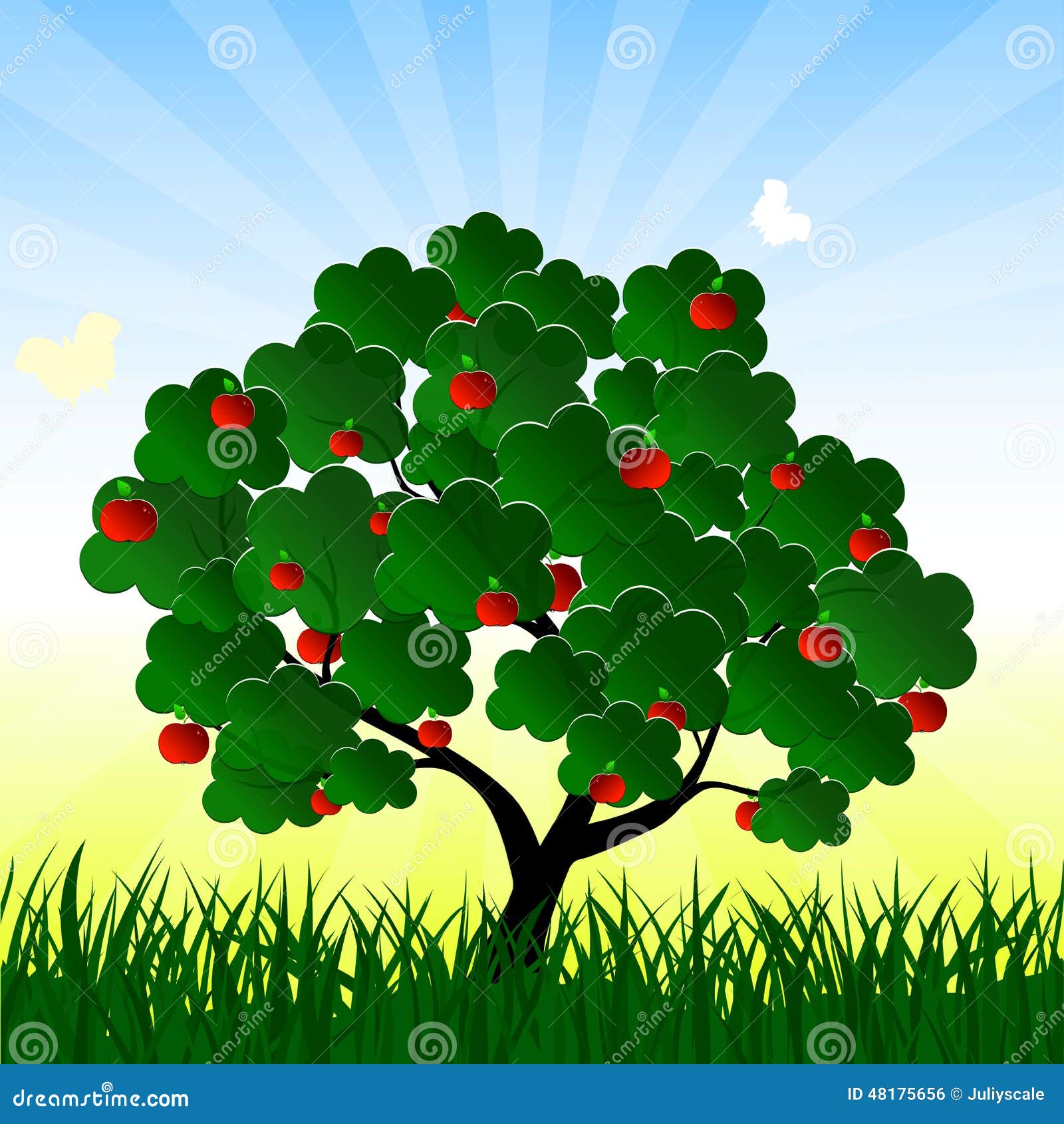 Albero stilizzato illustrazione vettoriale. Illustrazione di ...