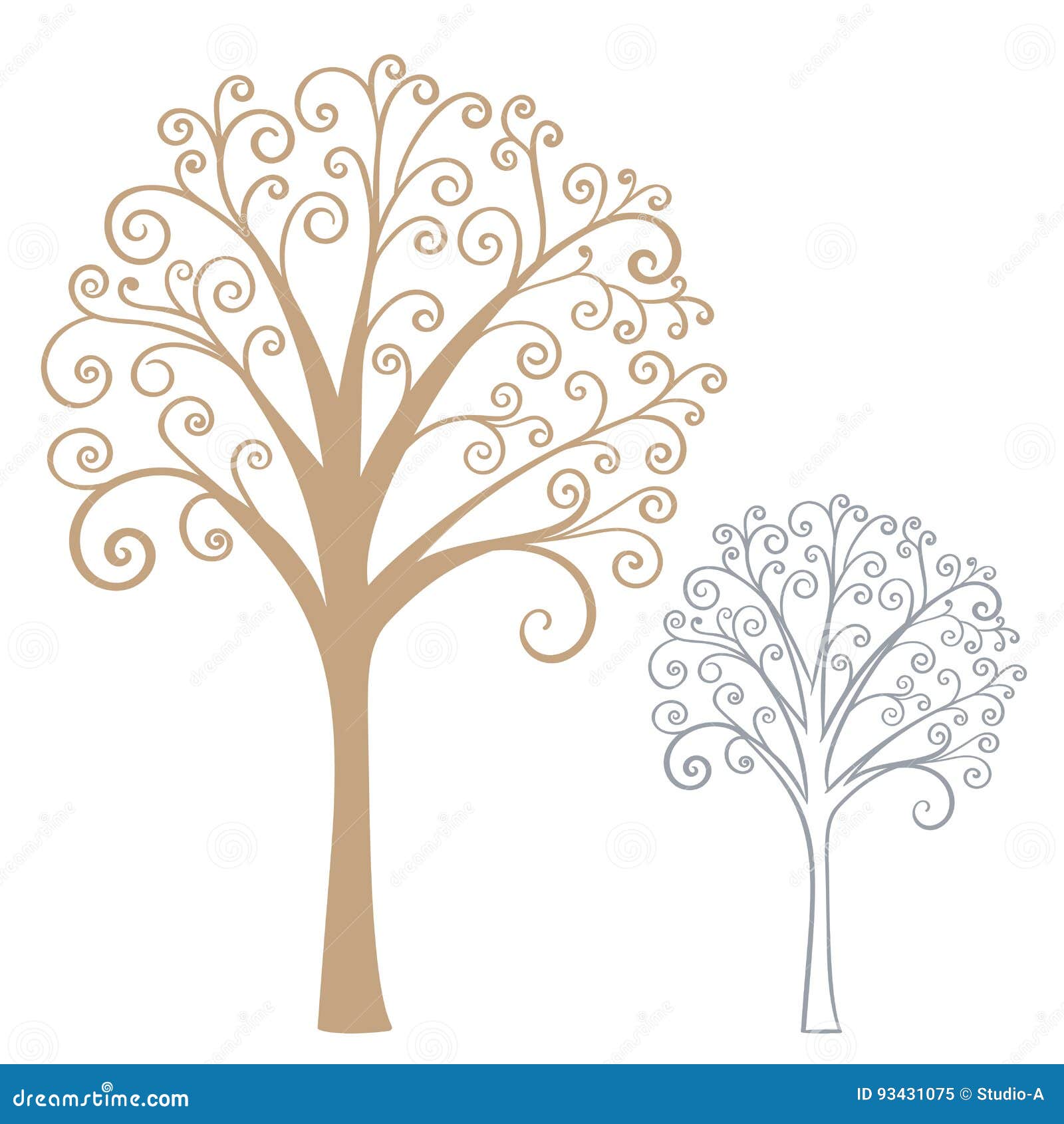 Albero Stilizzato Dell'estratto Illustrazione Vettoriale ...