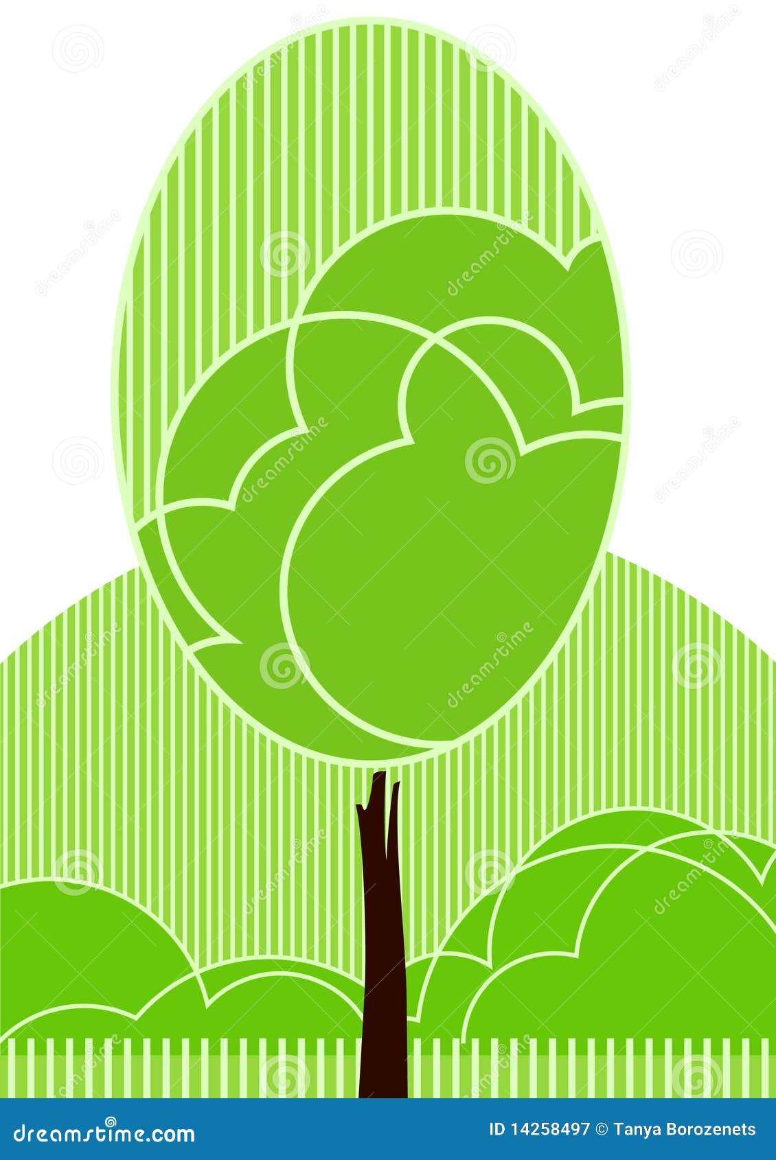 Albero Stilizzato Di Vettore Illustrazione Vettoriale - Illustrazione ...