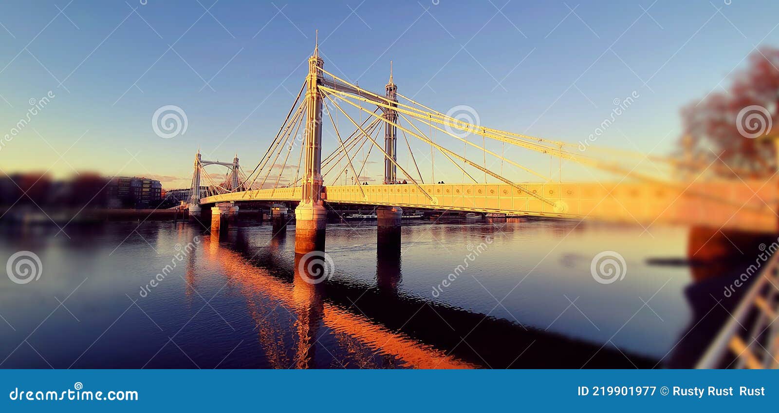 Albert Bridge London stock image. Image of sunset, line - 219901977