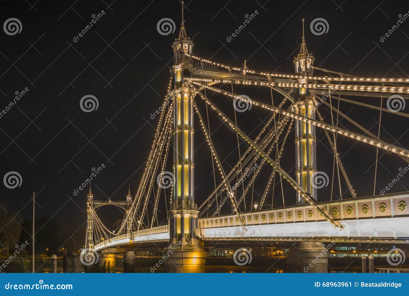 Albert bridge at night stock image. Image of europe, architecture ...