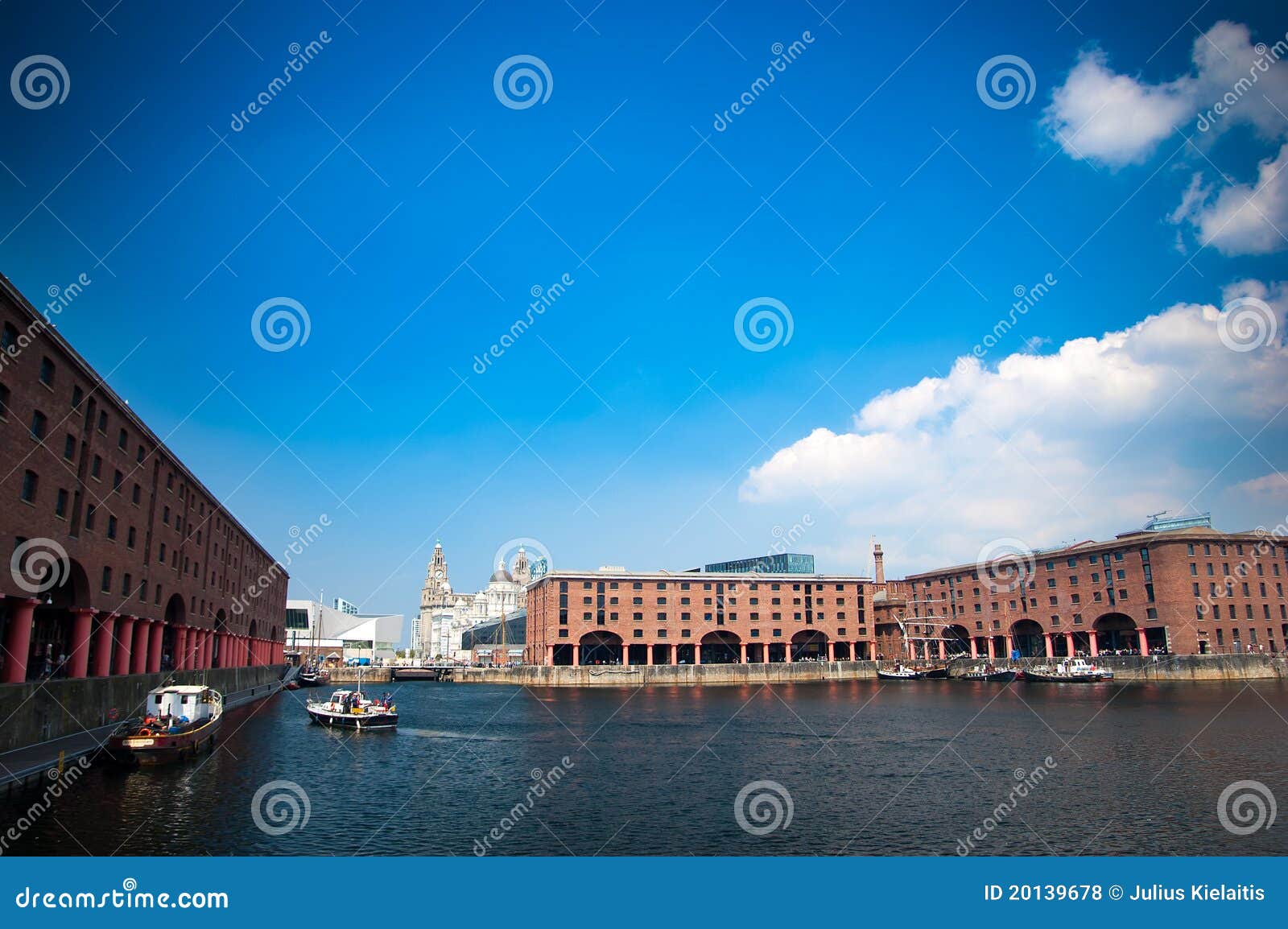 Albert Dock and Liver Buildings in Liverpool Stock Photo - Image of ...