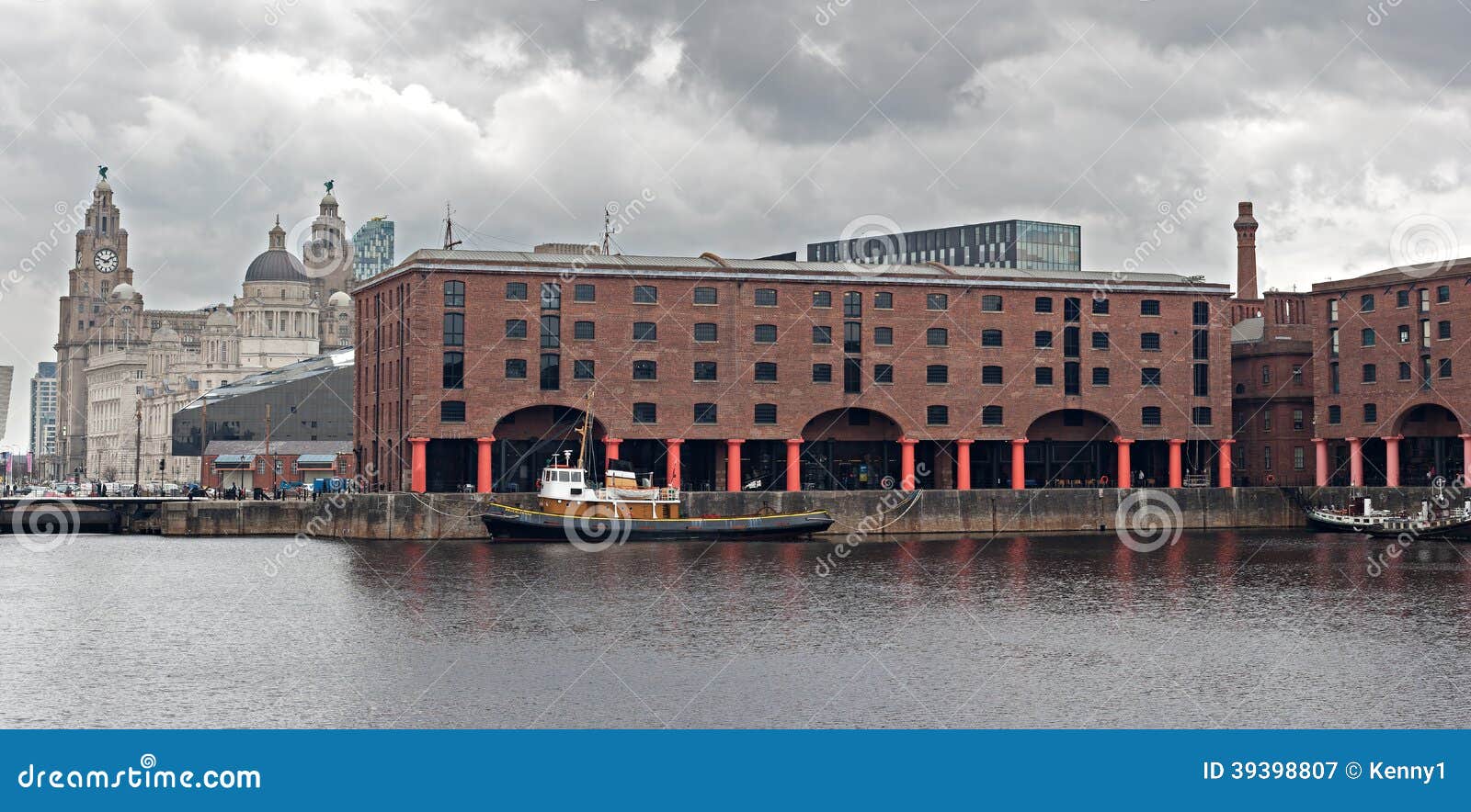 The Albert Dock and Liver Buildings Liverpool UK Stock Image - Image of ...