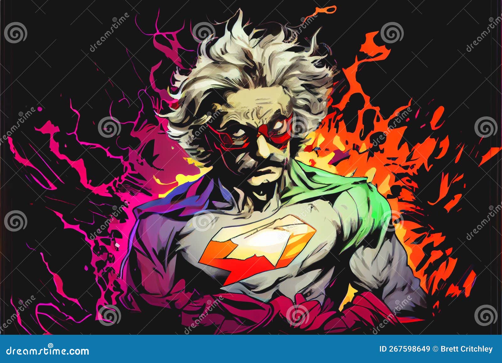 Albert Einstein As a Super Hero Science Physics Teacher Stock ...