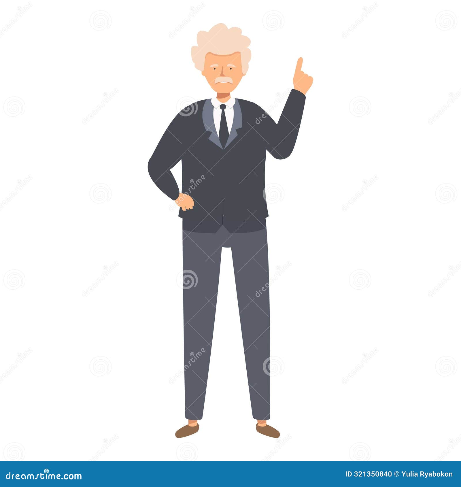 Albert Einstein Pointing Up with Index Finger Having an Idea Stock ...