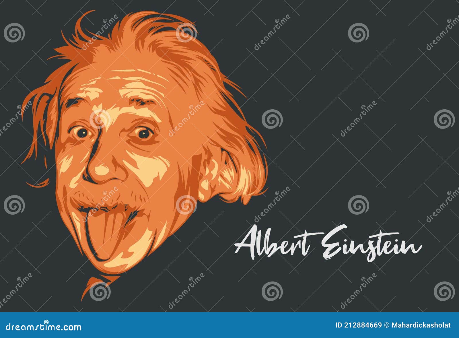 Portrait Of Albert Einstein, Physicist, Chemist And Mathematician In Retro Comic Style. Vector ...
