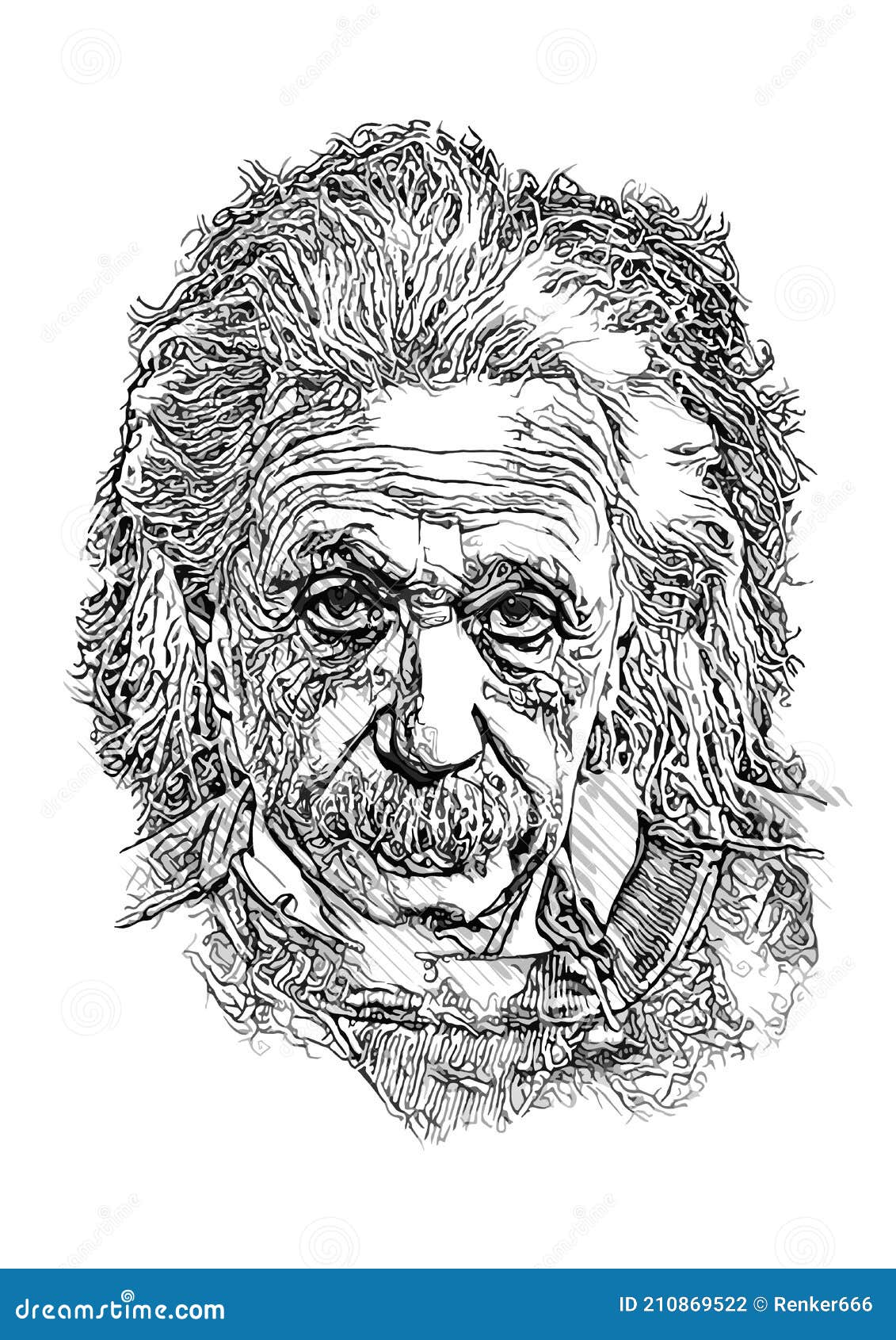 Portrait Of Albert Einstein, Physicist, Chemist And Mathematician In Retro Comic Style. Vector ...