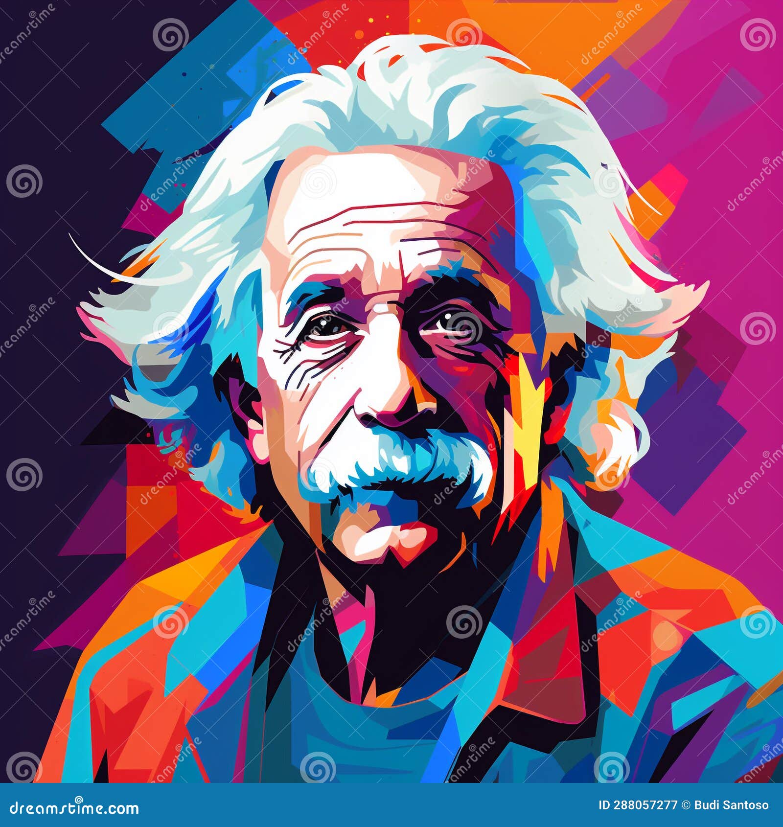 Albert Enstein Wpap Style Generative AI Stock Illustration ...
