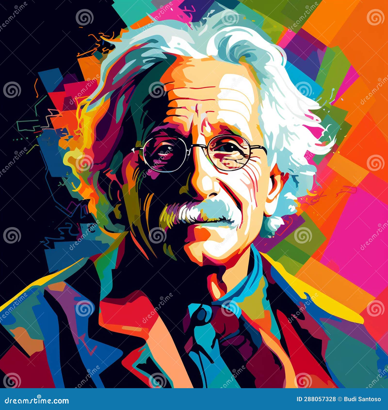 Albert Enstein Wpap Style Generative AI Stock Illustration ...