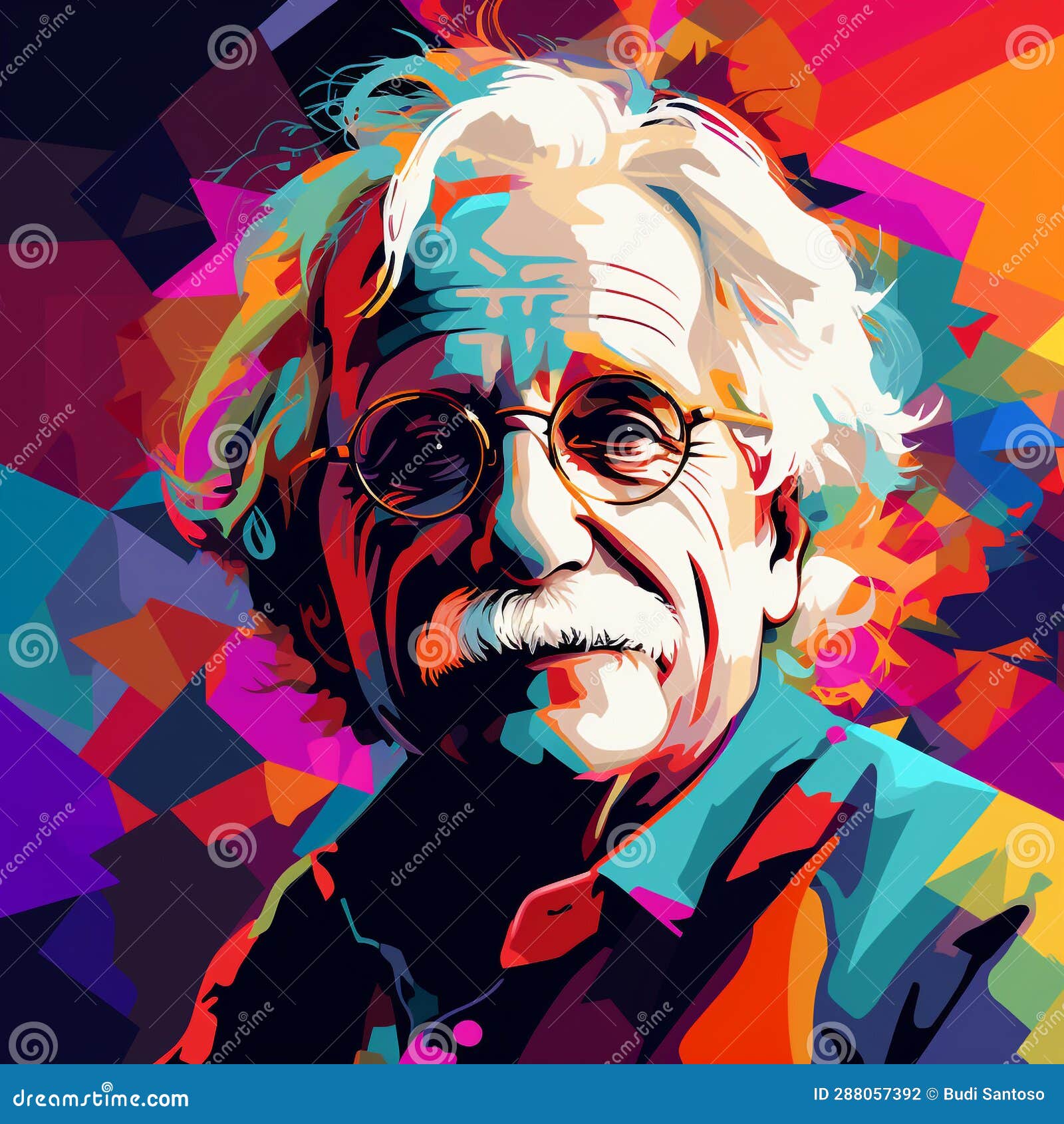 Albert Enstein Wpap Style Generative AI Stock Illustration ...