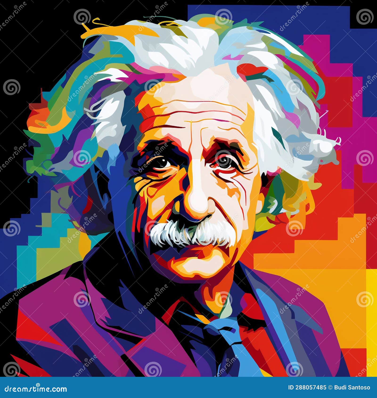 Albert Enstein Wpap Style Generative AI Stock Illustration ...