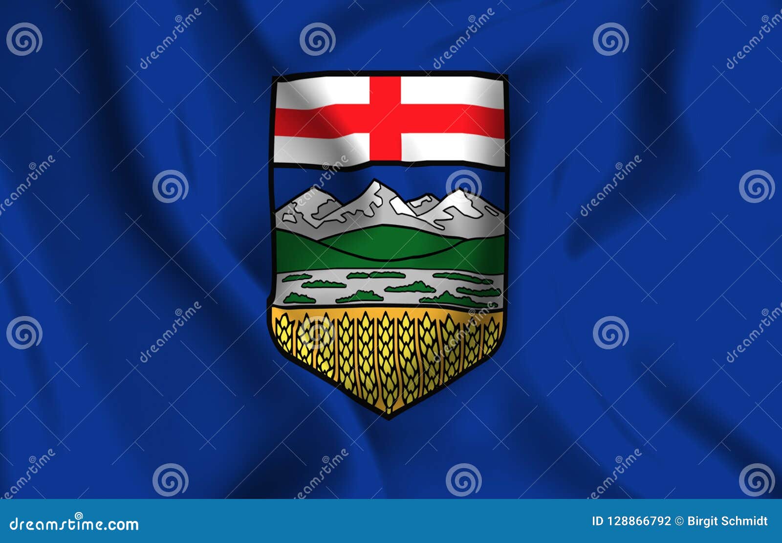 Alberta Flag Waving Vector Illustration On White Background. Provinces ...
