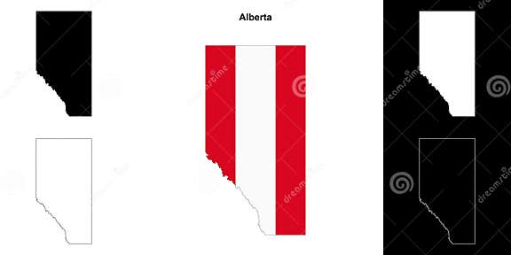 Alberta outline map stock illustration. Illustration of province ...