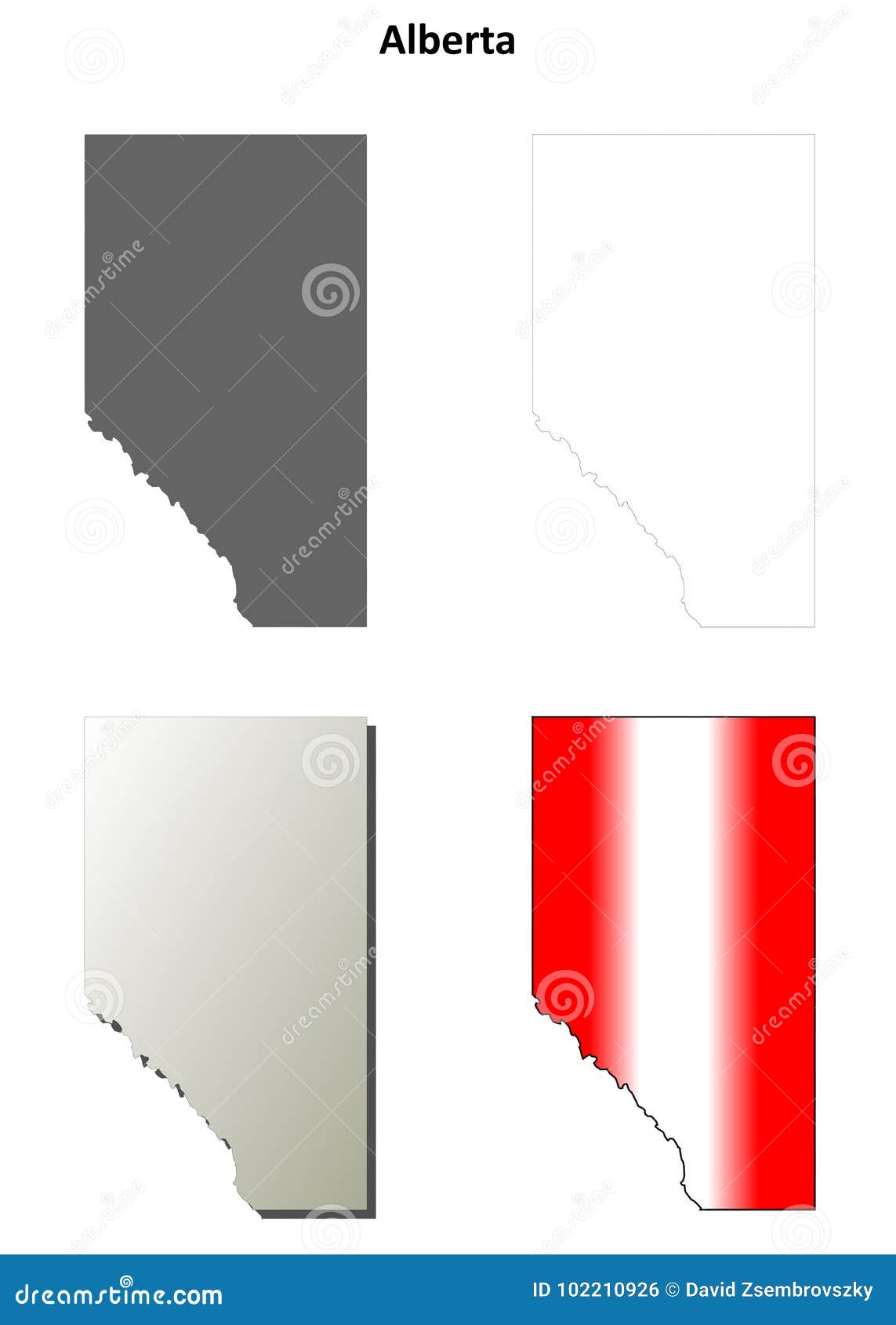 Alberta Blank Outline Map Set Stock Vector - Illustration of isolated ...