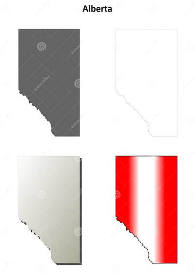 Alberta Blank Outline Map Set Stock Vector - Illustration of isolated ...