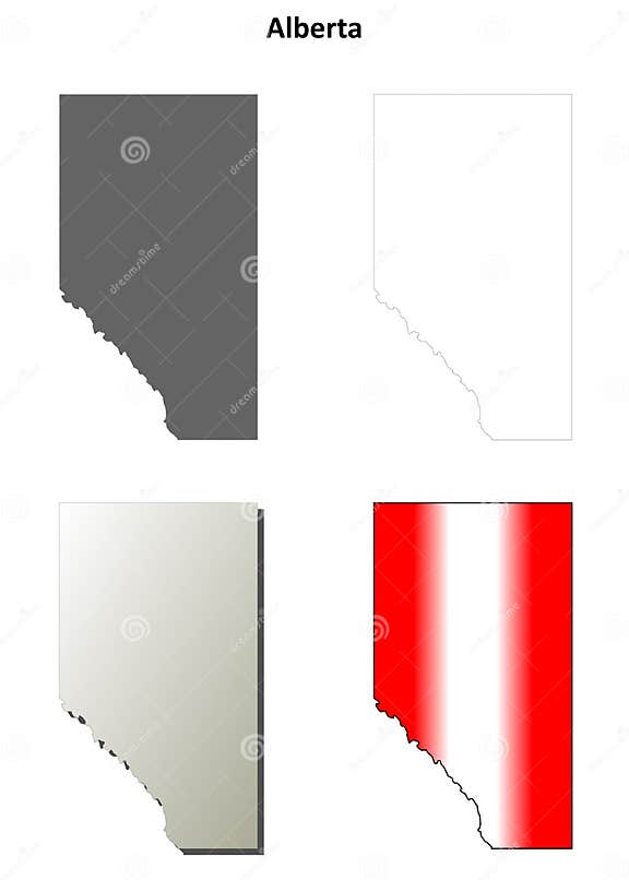 Alberta Blank Outline Map Set Stock Vector - Illustration of isolated ...