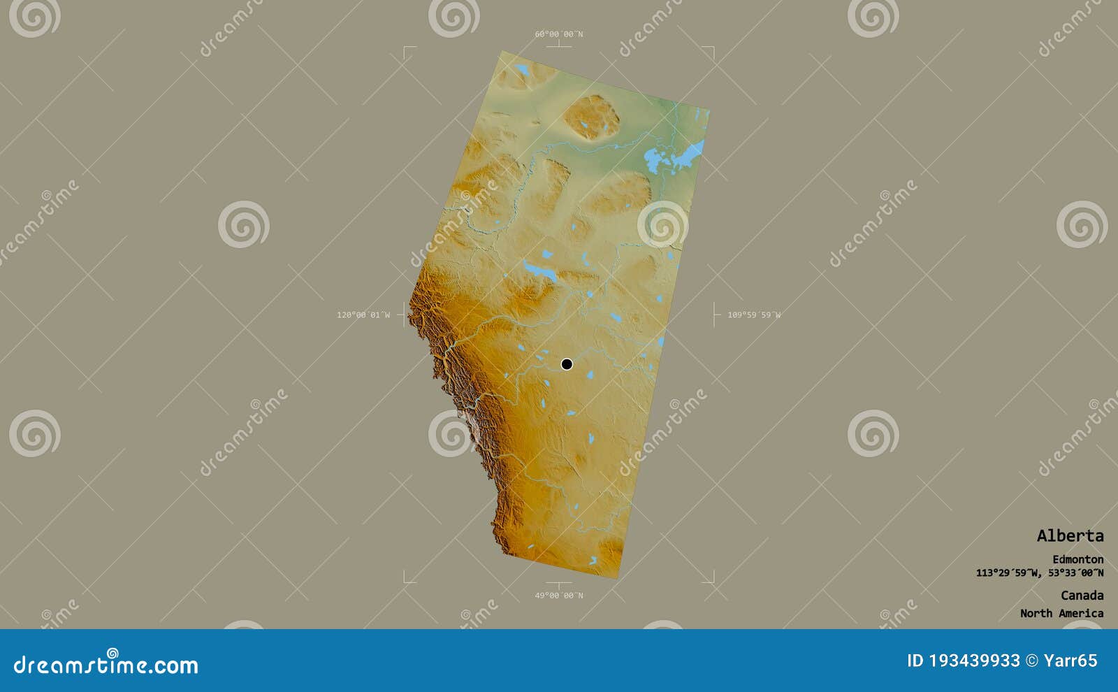 Alberta - Canada. Bounding Box. Relief Stock Illustration ...