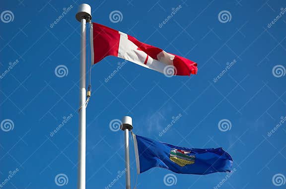 Alberta & Canada Flag stock photo. Image of flag, canadian - 2368572
