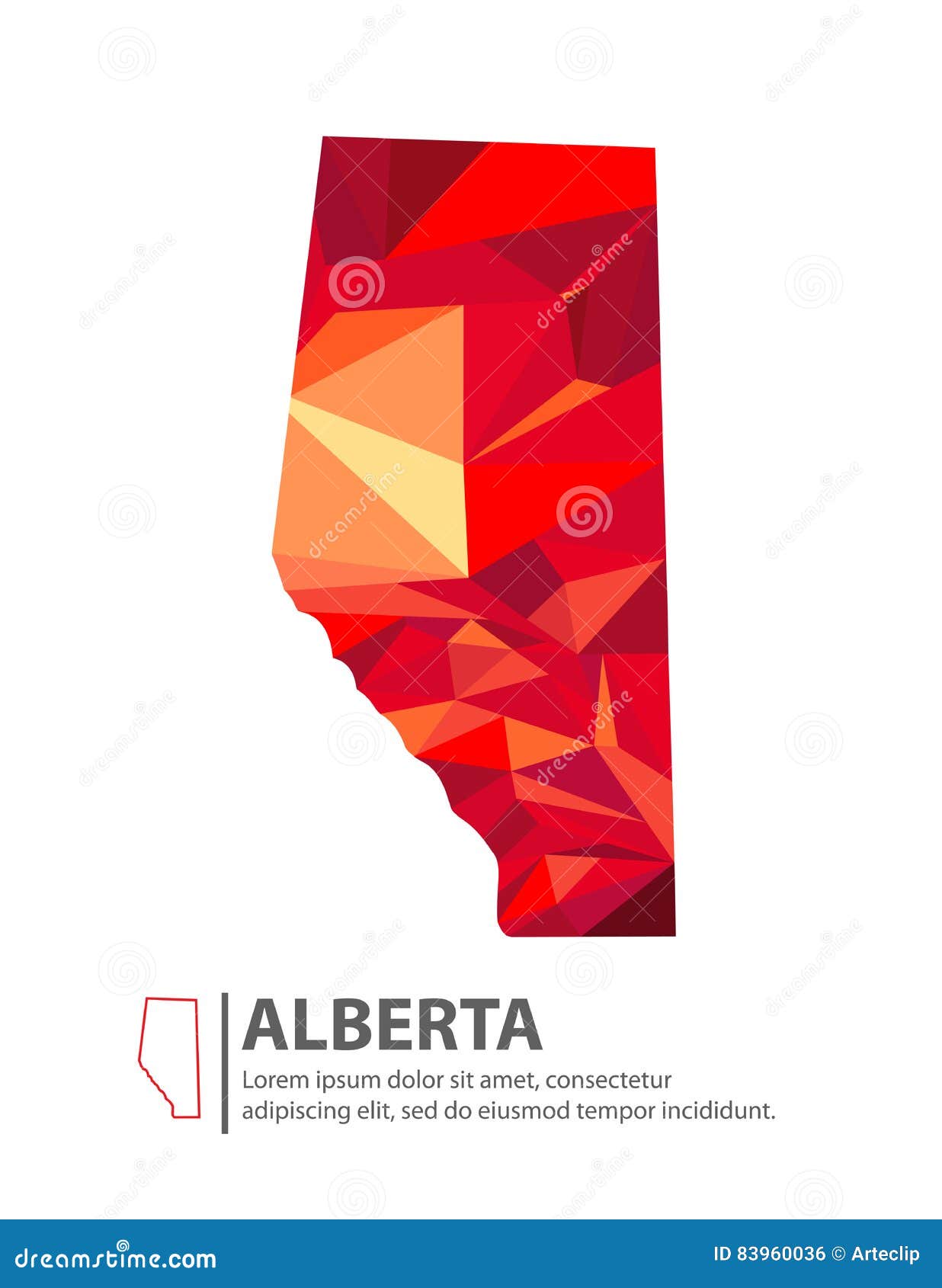 Alberta Canada Map stock vector. Illustration of shape - 83960036