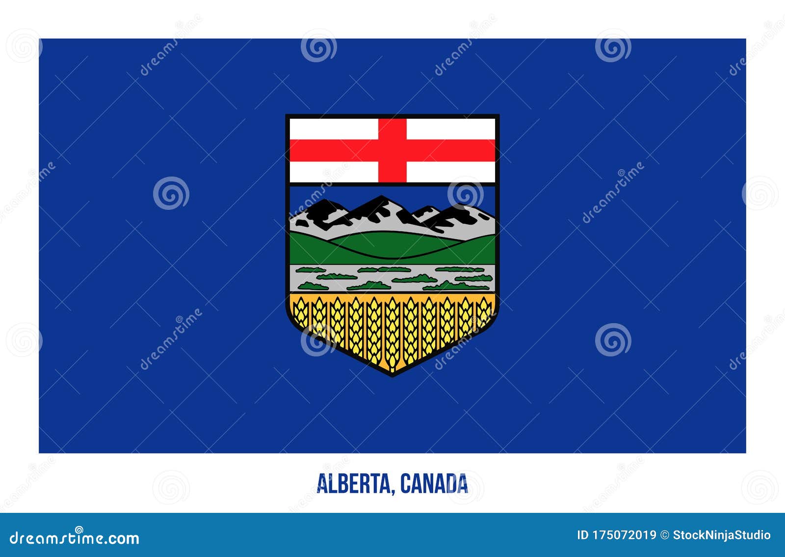 Alberta Flag Vector Illustration on White Background. Provinces Flag of ...