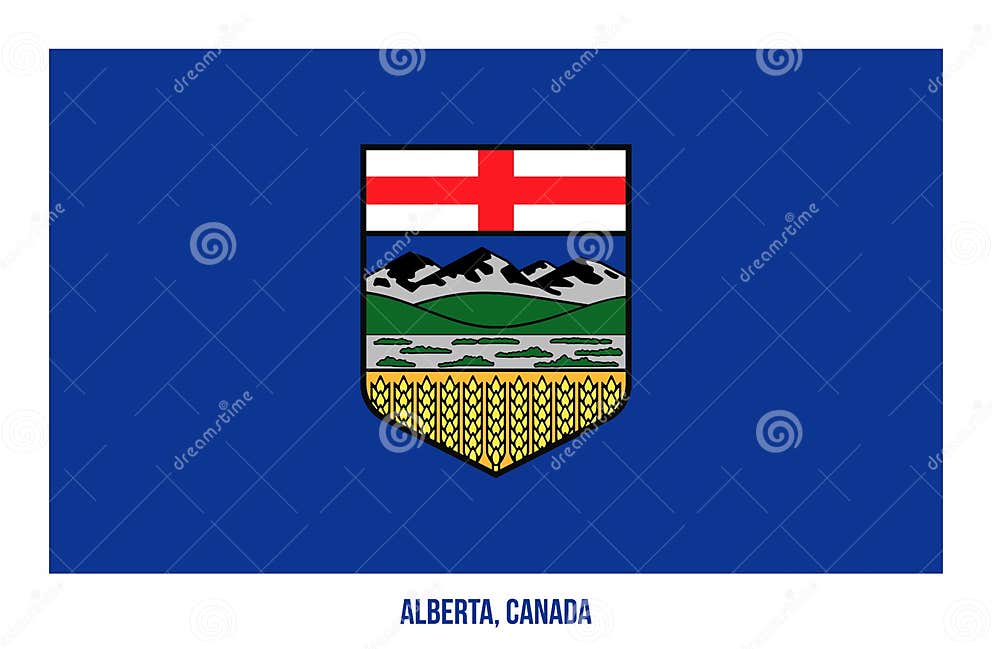 Alberta Flag Vector Illustration on White Background. Provinces Flag of ...