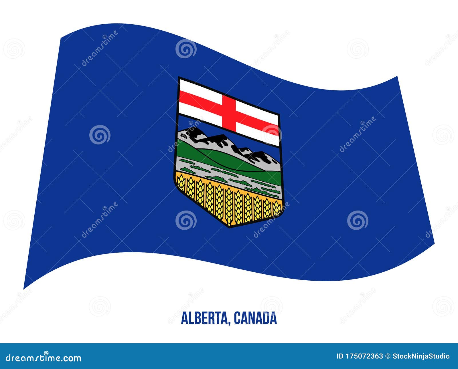 Alberta Flag Waving Vector Illustration on White Background. Provinces ...