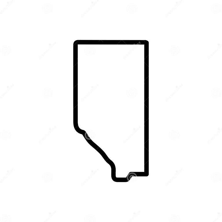 Black Line Icon for Alberta, Canada and Calgary Stock Vector ...