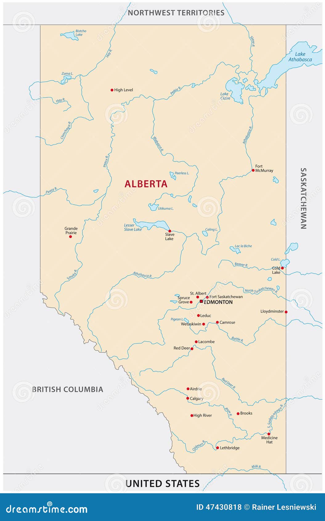 Alberta map stock vector. Illustration of america, border - 47430818