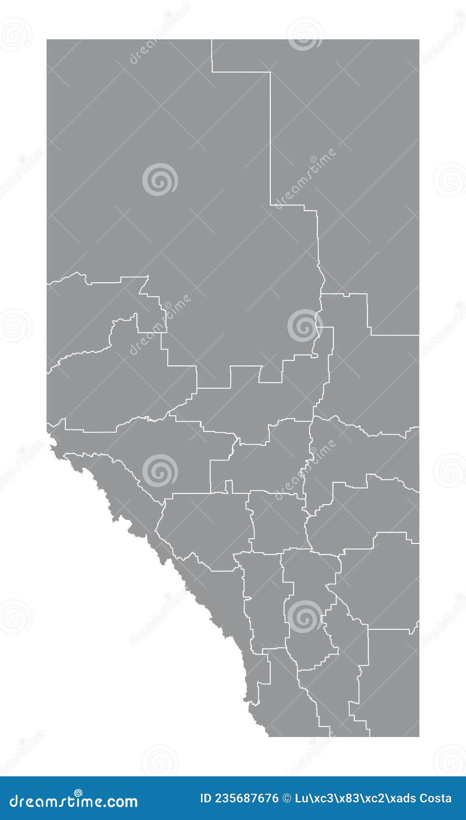Alberta Blank Outline Map Set Vector Illustration | CartoonDealer.com ...