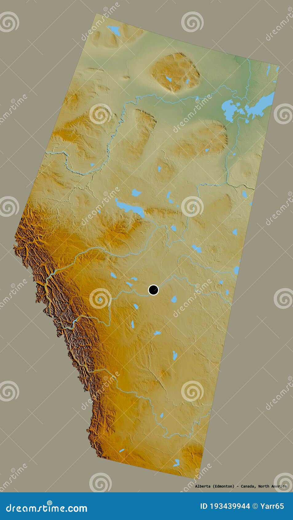 Alberta, Province of Canada, on Solid. Relief Stock Illustration ...