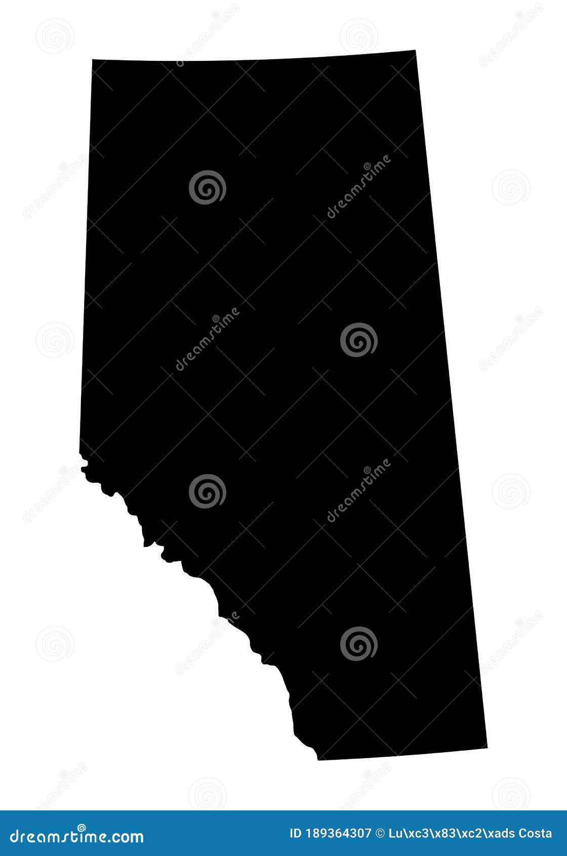 Alberta Province Dark Silhouette Map Stock Vector - Illustration of ...