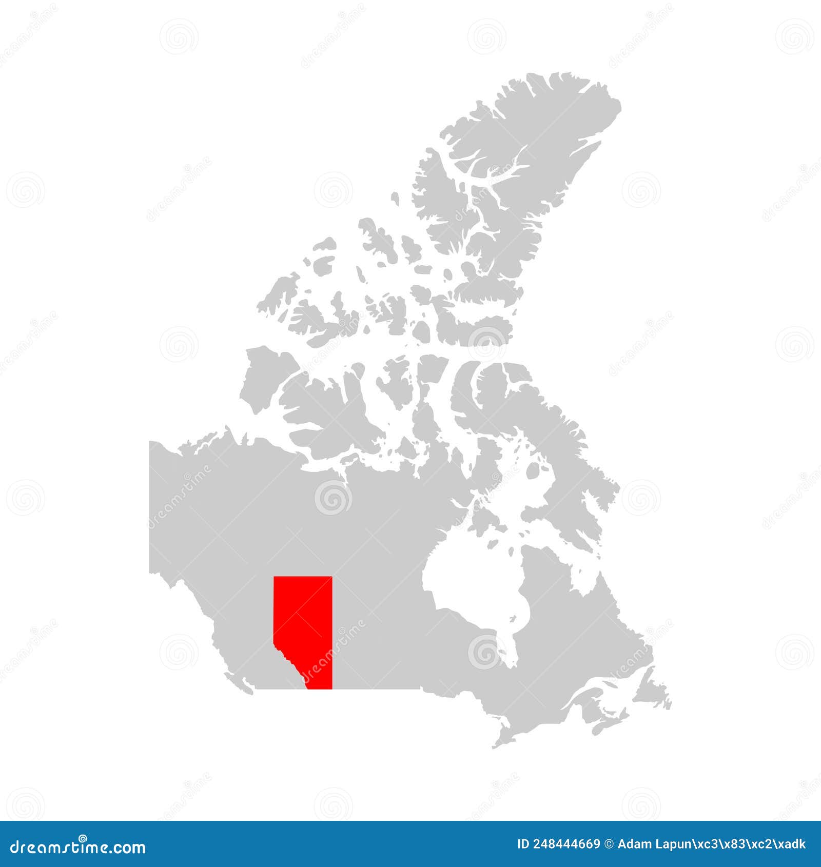 Alberta Province Highlighted on the Map of Canada Stock Vector ...