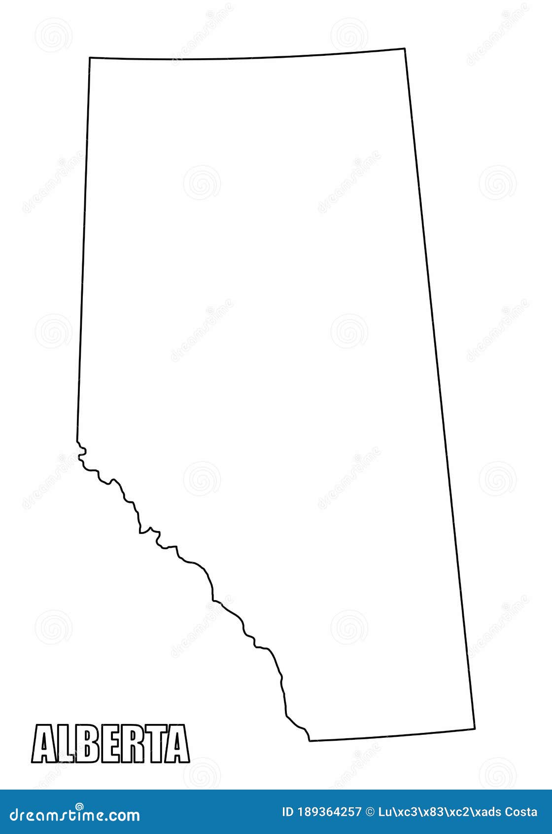 Alberta Outline Map Canada Province Region Vector Illustration | CartoonDealer.com #185145768