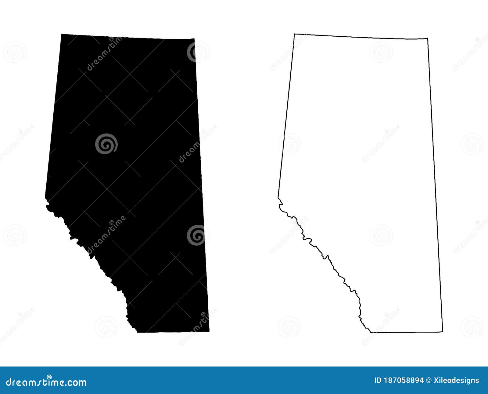 Alberta Map Outline Canada Province Region Shape Vector Illustration | CartoonDealer.com #185338260