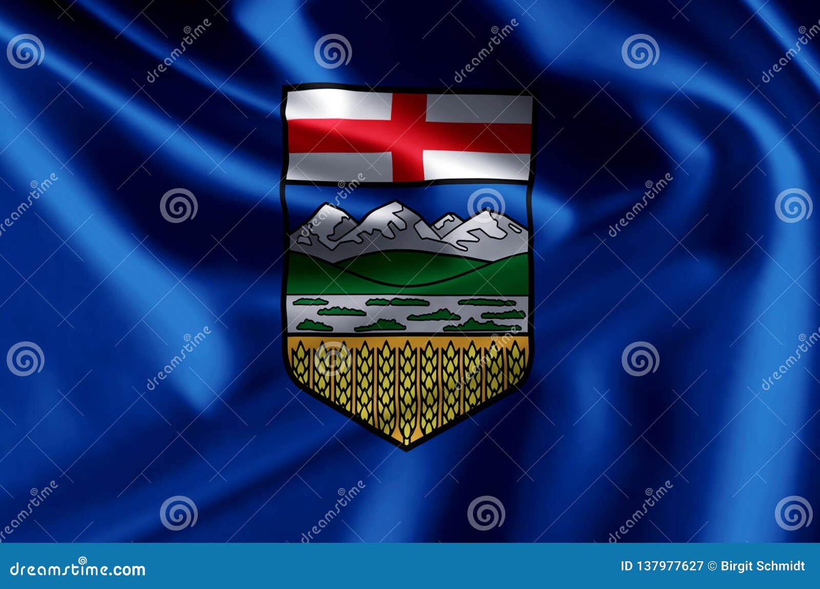Alberta Realistic Flag Illustration. Stock Illustration - Illustration ...
