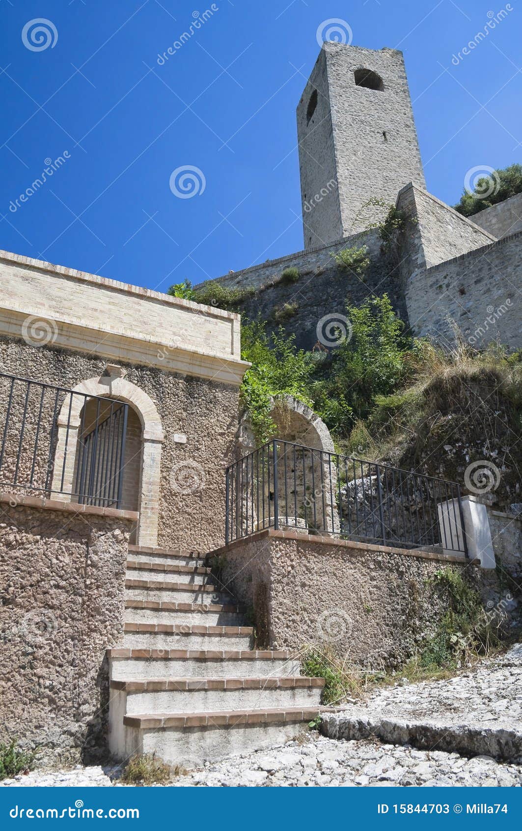 Albornoz Fortress. Spoleto. Umbria Stock Image - Image of grass ...