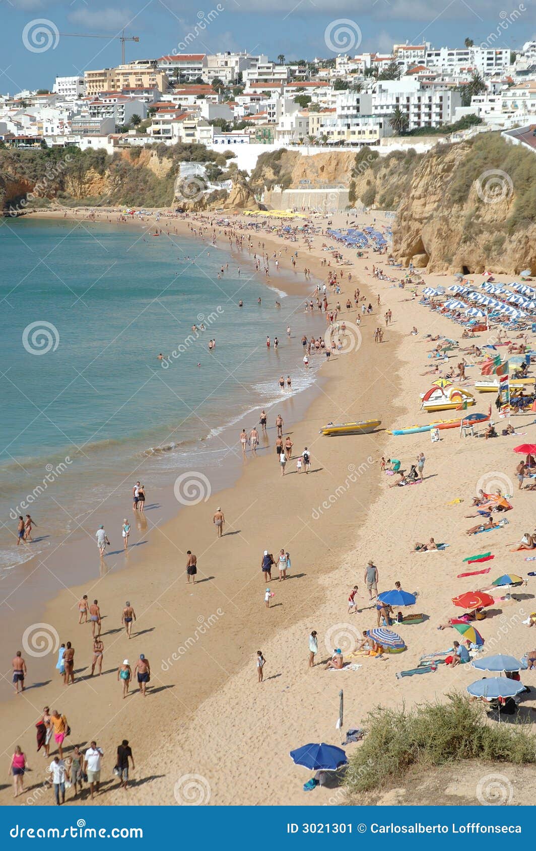 Albufeira Beach stock image. Image of beach, shrimps, aparts - 3021301