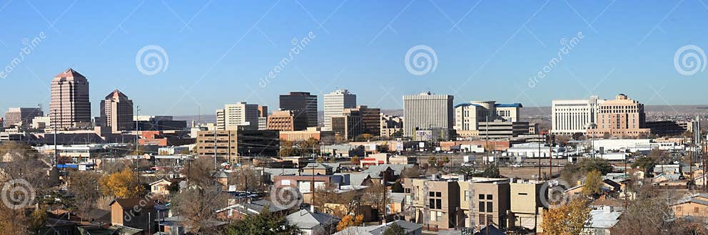Albuquerque Downtown Panorama in Daytime Stock Photo - Image of center ...