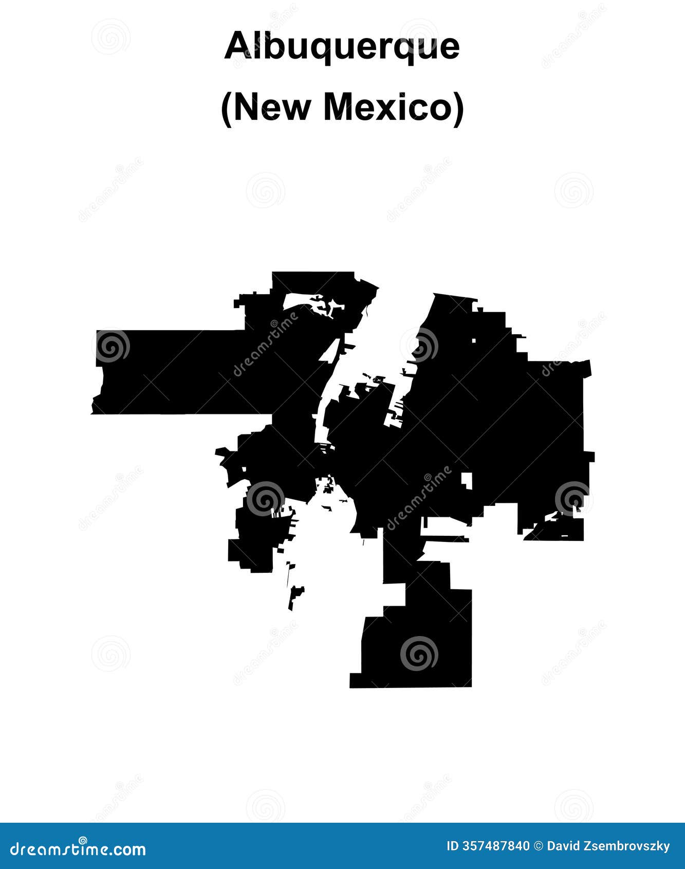 Outline Albuquerque New Mexico City Skyline With Blue Buildings And ...