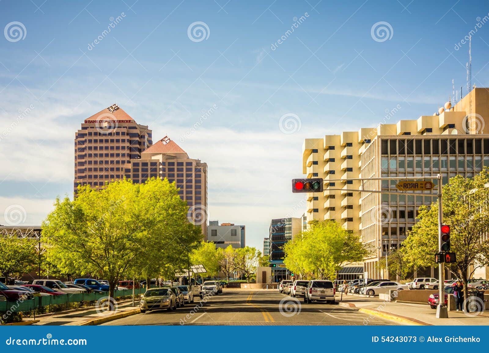 Albuquerque New Mexico Skyline of Downtown Editorial Stock Photo ...