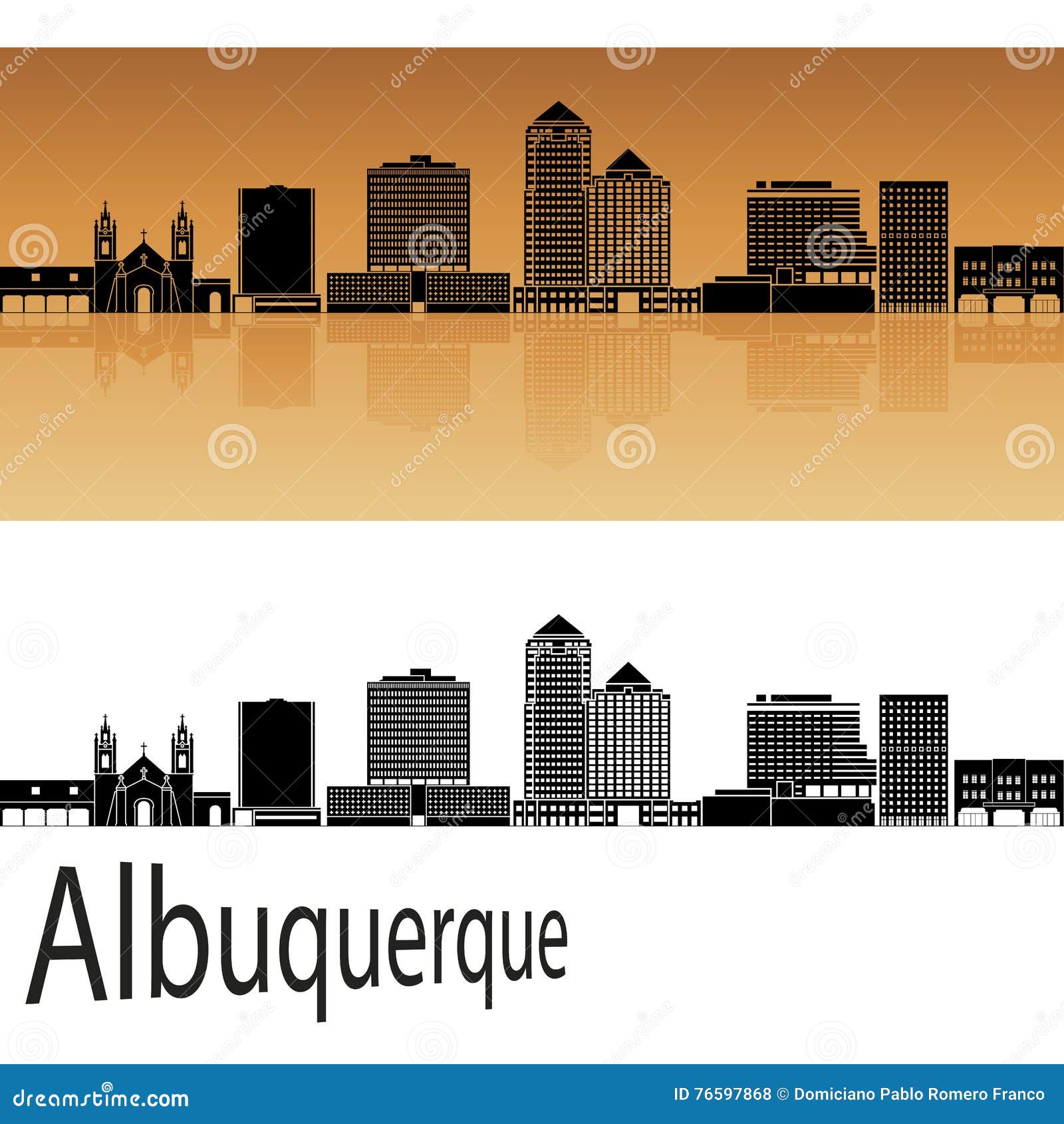 Albuquerque V2 skyline stock vector. Illustration of downtown - 76597868